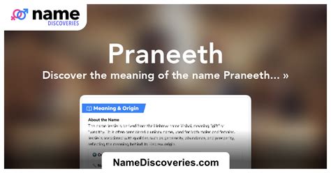 Praneeth Name Meaning And Origin