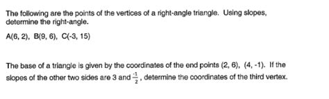 solved the following are the points of the vertices of a