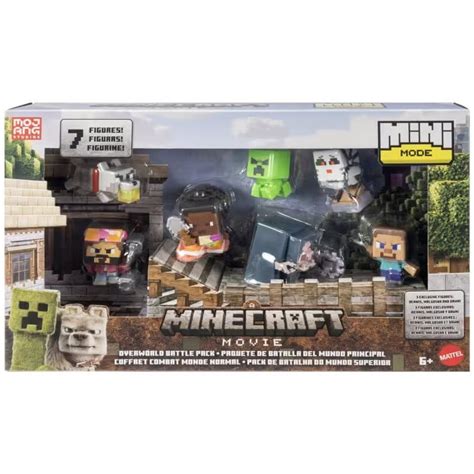 Mattel Minecraft Mini Mode Overworld Battle Pack 7 Mini Figures Movie