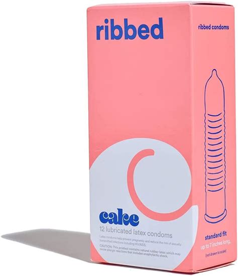 Cake Ribbed Texture Lubricated Natural Latex Condoms