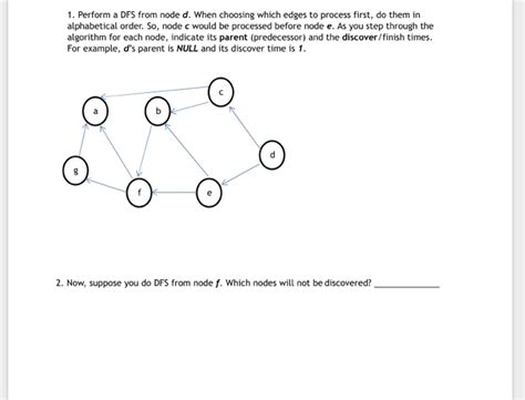 Solved 1 Perform A Dfs From Node D When Choosing Which