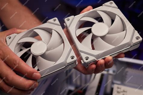 premium photo computer technician installs cooling system of computer