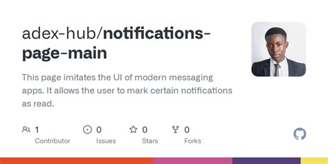 GitHub Adex Hub Notifications Page Main This Page Imitates The UI Of Modern Messaging Apps