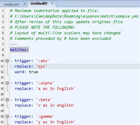 Yaml Functions Espansoedit