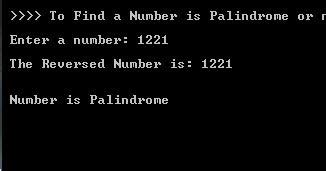C Sharp Sense C Program To Find The Number Palindrome Or Not