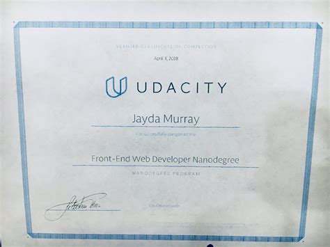 Udacity Certificate Of Completion