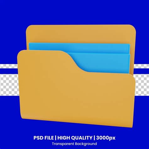 premium psd 3d rendering folder icon object