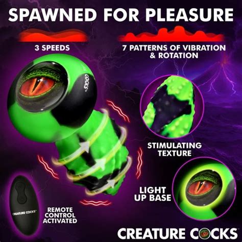 Creature Cocks Eye Of The Spawn Vibrating Squirming Silicone Butt Plug With Remote Sex Toys