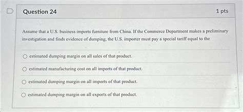 solved question 241 ﻿ptsassume that a u s ﻿business imports