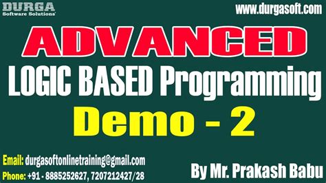 Advanced Logic Based Programming Tutorials Demo 2 By Mr