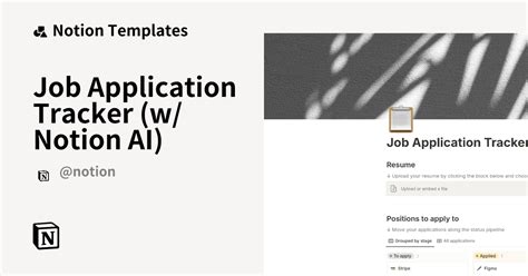 Job Application Tracker W Notion Ai Template By Notion Notion Marketplace
