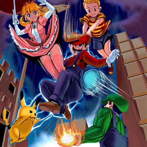 Pikachu Princess Peach Mario Sonic The Hedgehog Luigi And 1 More
