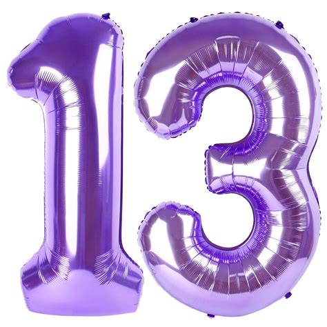 Purple Number 13 Balloon 40 Inch 13 Number Balloons 13th Purple
