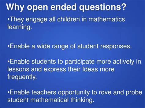 Ppt Enhancing Mathematics Learning Through Quality Open Ended Tasks