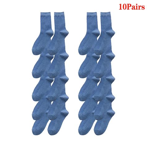 20pc Socks Blue Polyester 10 Pairs Print Socks For Women Men Series