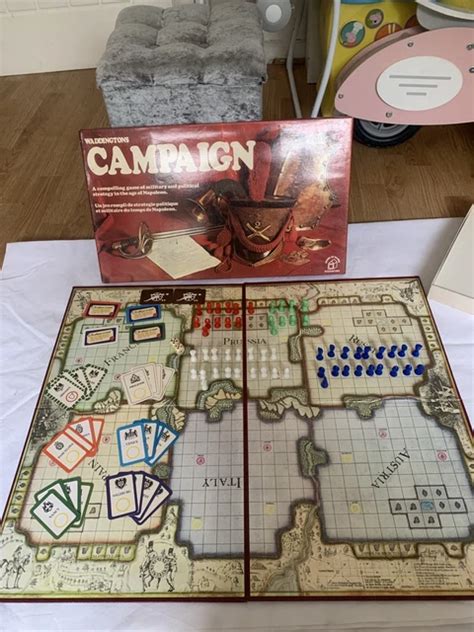 Vintage Waddingtons Campaign Board Game 1974 Strategy Napoleonic War