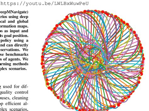simulated trajectories of 90 robots in circle crossing scenarios