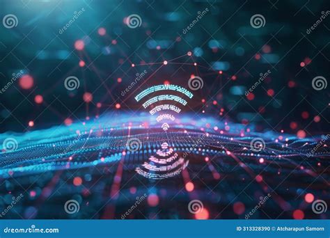 Wireless Network And Connection Abstract Data Background With Wifi