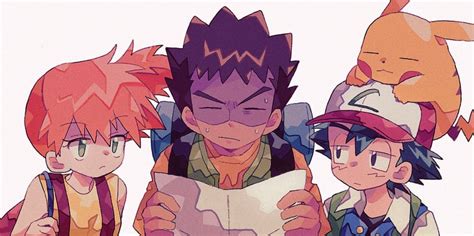 Pikachu Ash Ketchum Misty And Brock Pokemon And More Drawn By Mgomurainu Danbooru