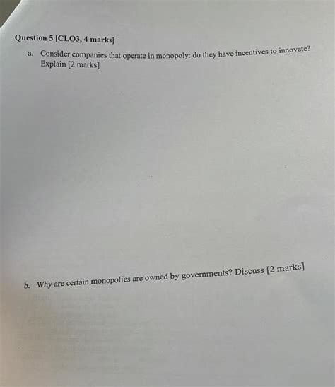 solved question 5 [clo3 4 marks] a consider companies that