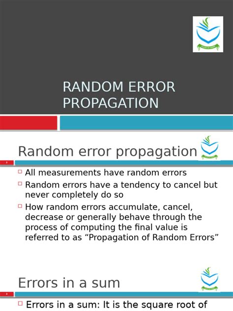 Lecture3 Random Error Propagation Pdf Errors And Residuals Mean