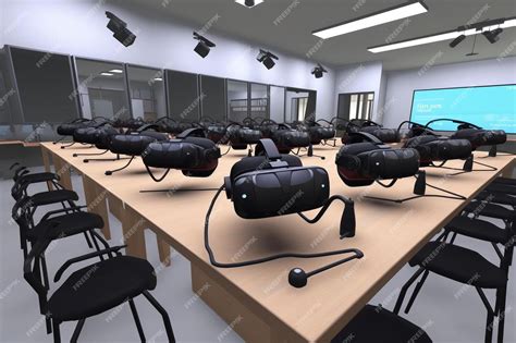 Vr School Classroom Setup Design Virtual Reality Mockup Ai Image