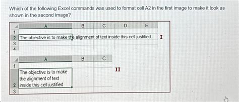 Solved Which Of The Following Excel Commands Was Used To Chegg Com