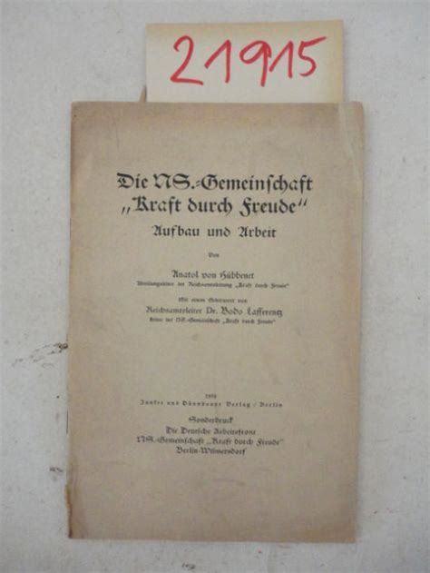 Kraft Durch Freude Erstausgabe Zvab