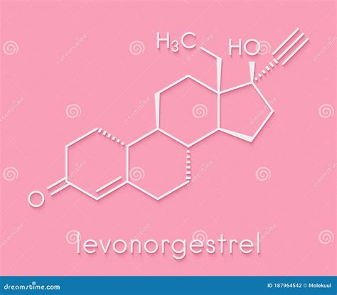 Levonorgestrel Molecular Structure Isolated On White Royalty Free