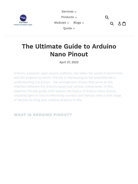 The Ultimate Guide To Arduino Nano Pinout Pcb H Pdf