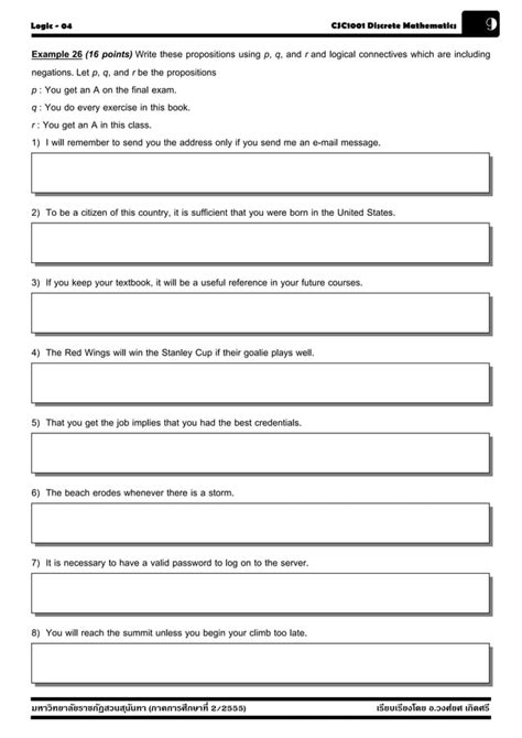 Discrete Chapter 04 Logic Part I Pdf