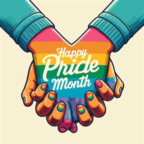Premium Vector Happy Pride Month With Lgbt Flag Concept Flat Illustration
