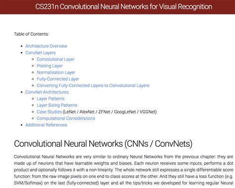 Stanford Convolutional Neural Networks For Visual Recognition Course Review