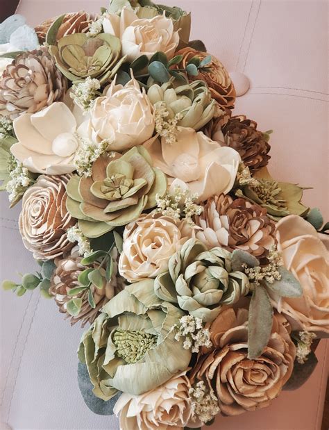 Natural Greenery Arrangement Sage And Cream Bouquet Natural Etsy