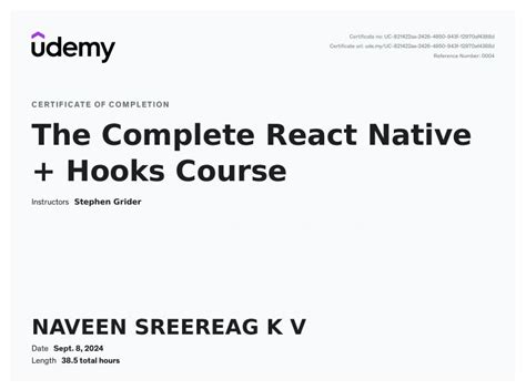 Reactnative Udemycertificate Mobiledevelopment Javascript Naveen Sreerag K V