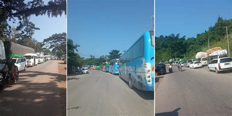 Dvb မြဝတီ ကော့ကရိတ် အာရှလမ်းမတွင် တိုက်ပွဲဖြစ်ပြီး ကားအစီးရေ ရာနဲ့ချီ