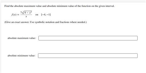 Afind The Absolute Maximum Value And Absolute Minimum
