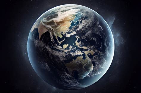 Planet Earth Viewed From Space Realistic Ilustration Generative Ai