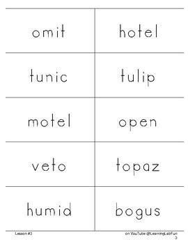 Syllabication V CV By LearningLabFun TPT