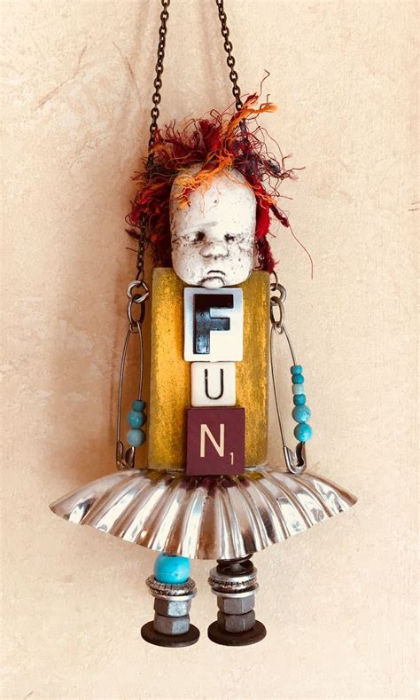 Assemblage Doll Girl Just Wants To Have Fun