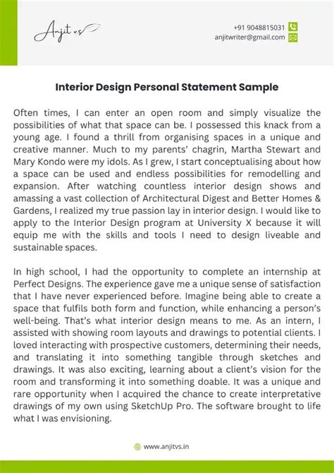 Interior Design Statement Examples Mission Statement Examples Easy