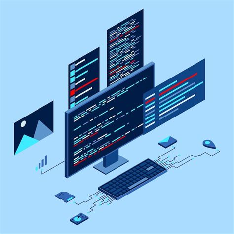 Computer Technology Isometric Illustration Desktop Computer Platforms Software Programming