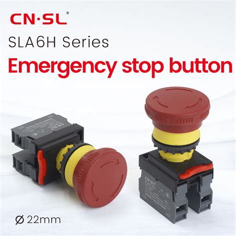 Oem Textile Machine Use Emergency Stop Closed Putton With Terminals Rohs Push Button Switch