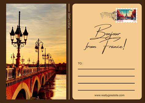 Vintage French Postcard Template Free French Ephemera For A