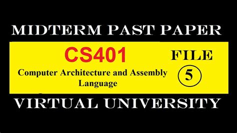 Cs401 Midterm File 5past Papervirtual University Youtube
