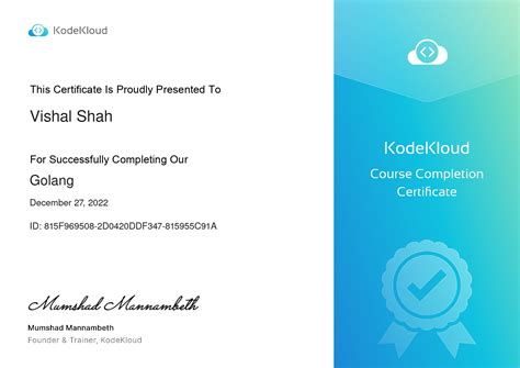 Golang Certificate Kodekloud
