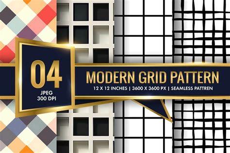Modern Grid Patten Design Digital Paper 5132378