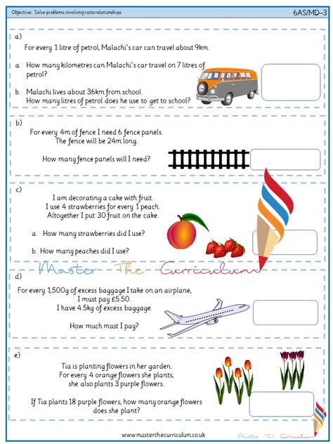 Solve Problems Involving Ratio Relationships Master The Curriculum