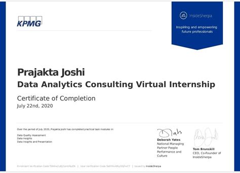 Prajakta Joshi On Linkedin Insidesherpa Dataanalytics Kpmg Newskill