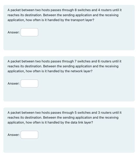 solved a packet between two hosts passes through 8 switches